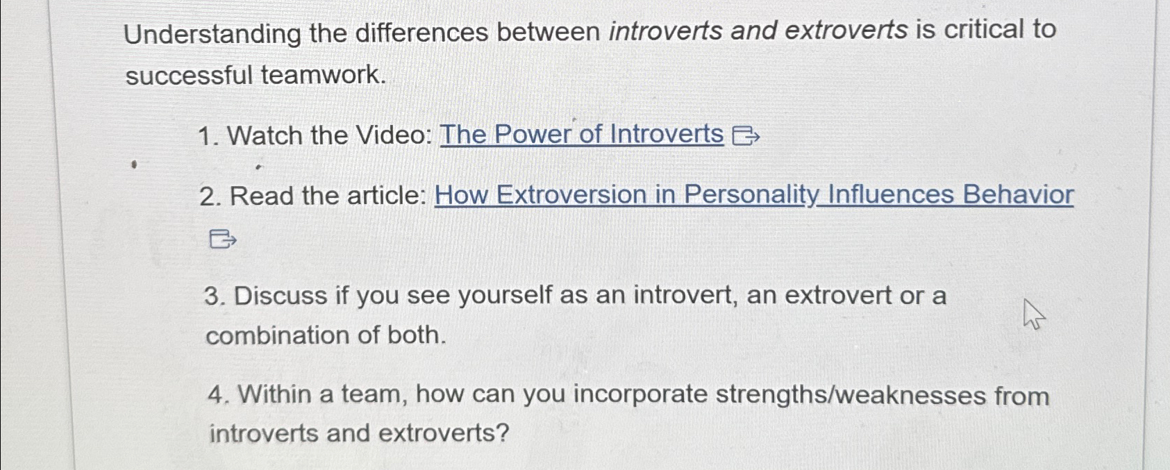 Solved Understanding the differences between introverts and | Chegg.com