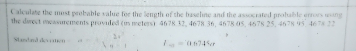 Solved Calculate the most probable value for the length of | Chegg.com