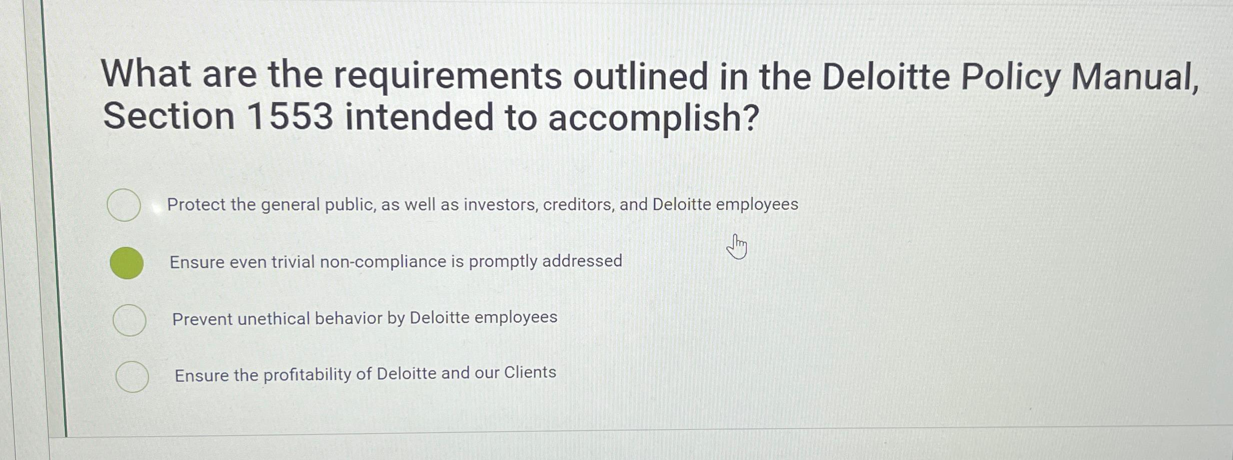 Solved What are the requirements outlined in the Deloitte | Chegg.com