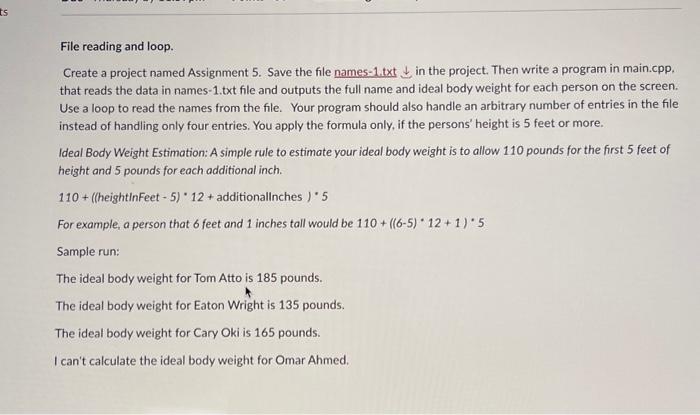 Solved File reading and loop. Create a project named | Chegg.com