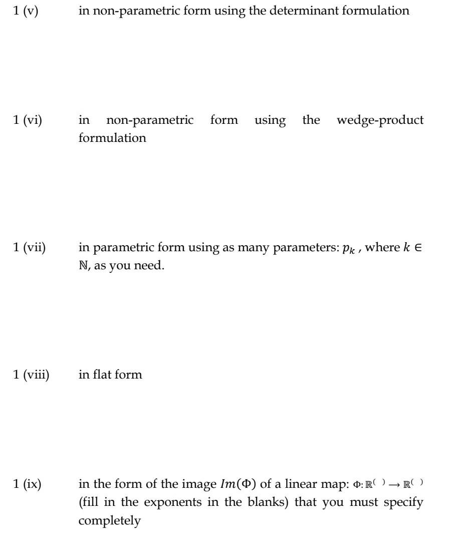 1(v) in non-parametric form using the determinant | Chegg.com