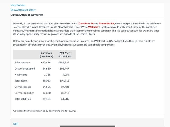 Solved View Policies Show Attempt History Current Attempt in | Chegg.com