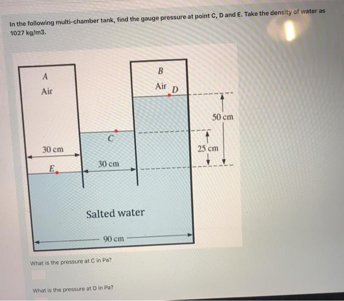 Solved In the following multi-chamber tank, find the gauge | Chegg.com