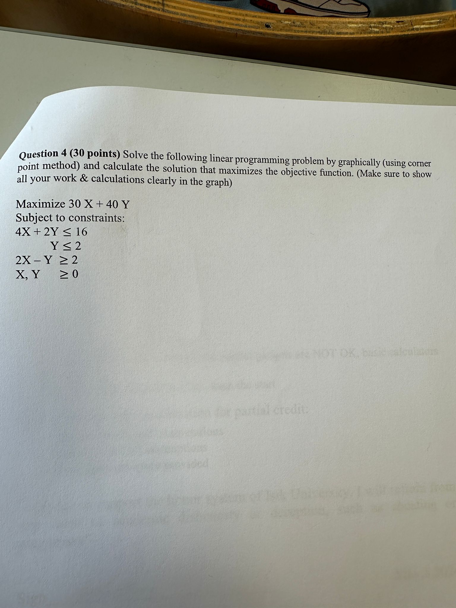 Solved Question 4 (30 ﻿points) ﻿Solve the following linear | Chegg.com