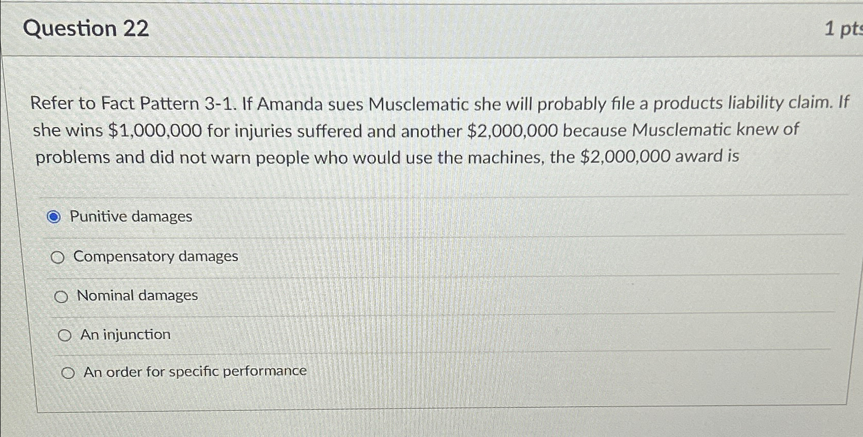 Solved Question 22Refer to Fact Pattern 3-1. ﻿If Amanda sues | Chegg.com