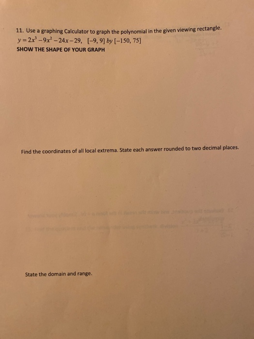 Solved on viewing rectangle. 11. Use a graphing Calculator | Chegg.com