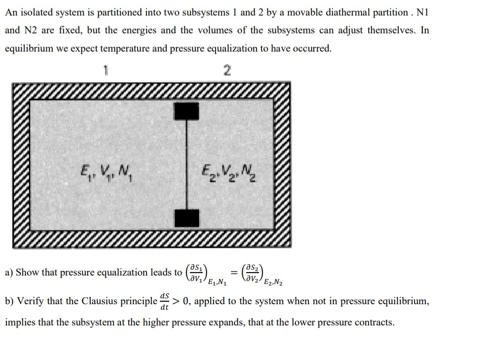 Solved An isolated system is partitioned into two subsystems | Chegg.com