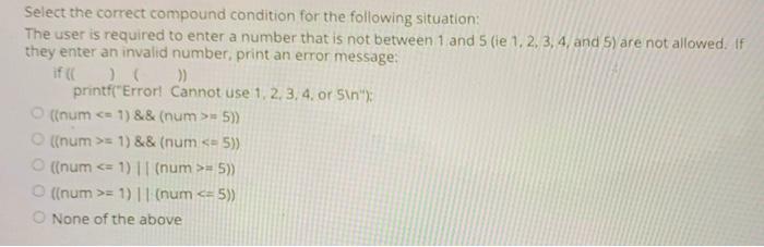Solved Select the correct compound condition for the | Chegg.com