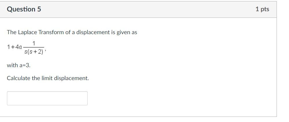 Solved Question 5The Laplace Transform of a displacement is | Chegg.com