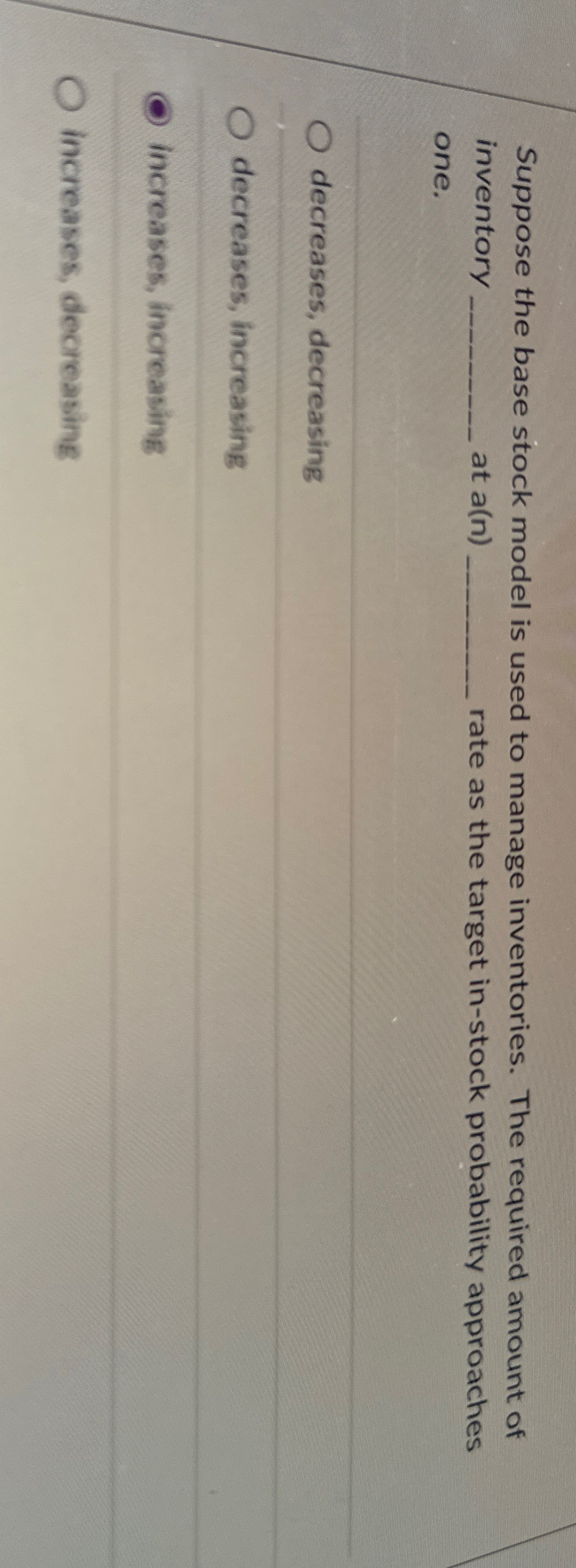 Solved Suppose the base stock model is used to manage | Chegg.com