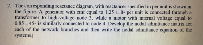 Solved 2. The corresponding reactance diagram, with | Chegg.com