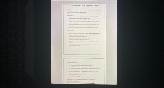 Solved For the Course Class: • Initialize the Course class | Chegg.com
