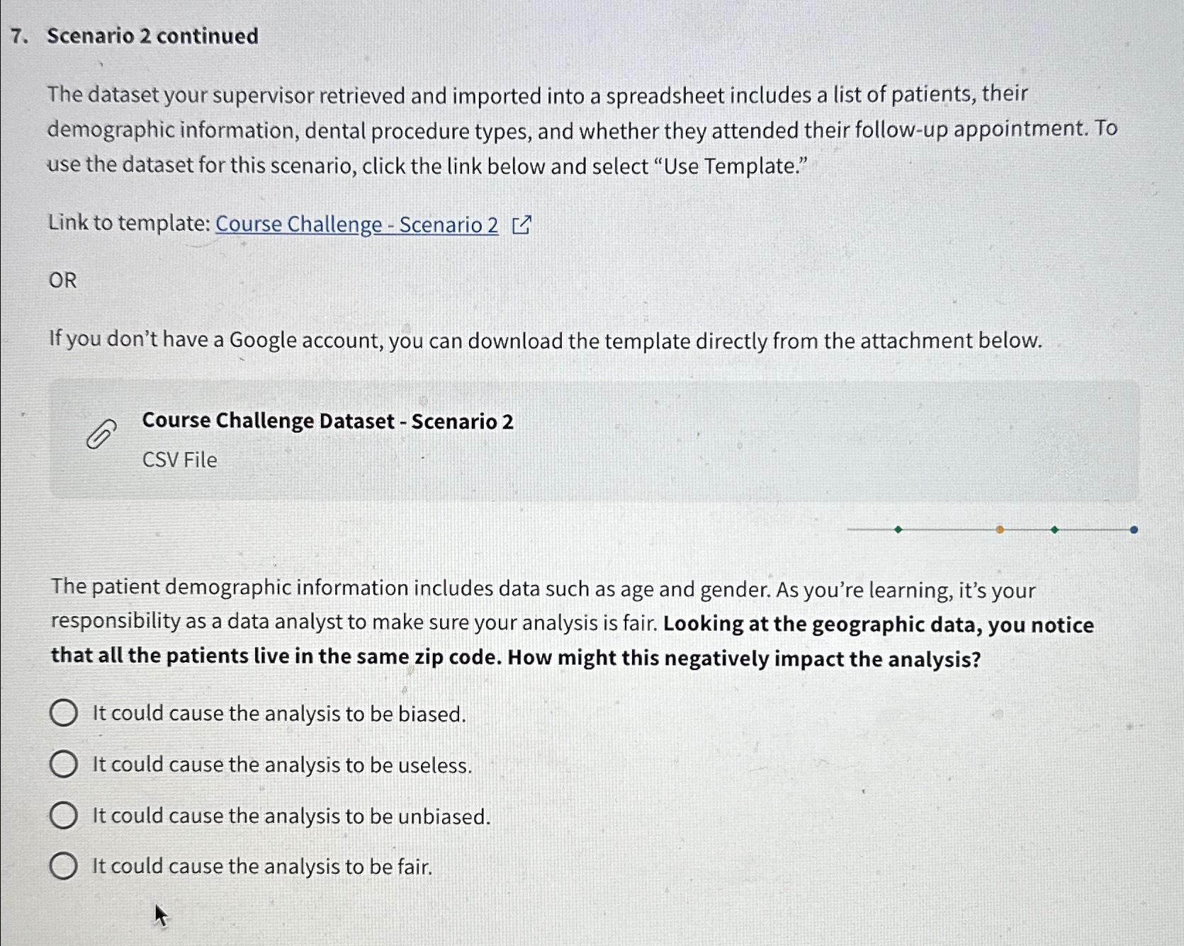 Solved Scenario 2 ﻿continuedThe dataset your supervisor | Chegg.com