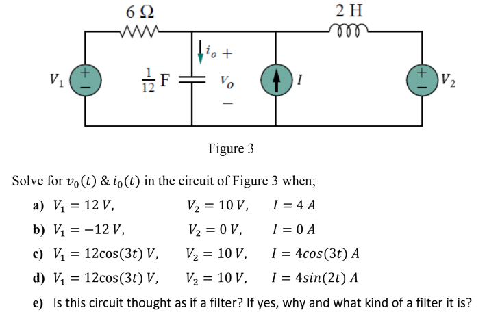 Figure 3 Solve for v0(t)&i0(t) in the circuit of | Chegg.com