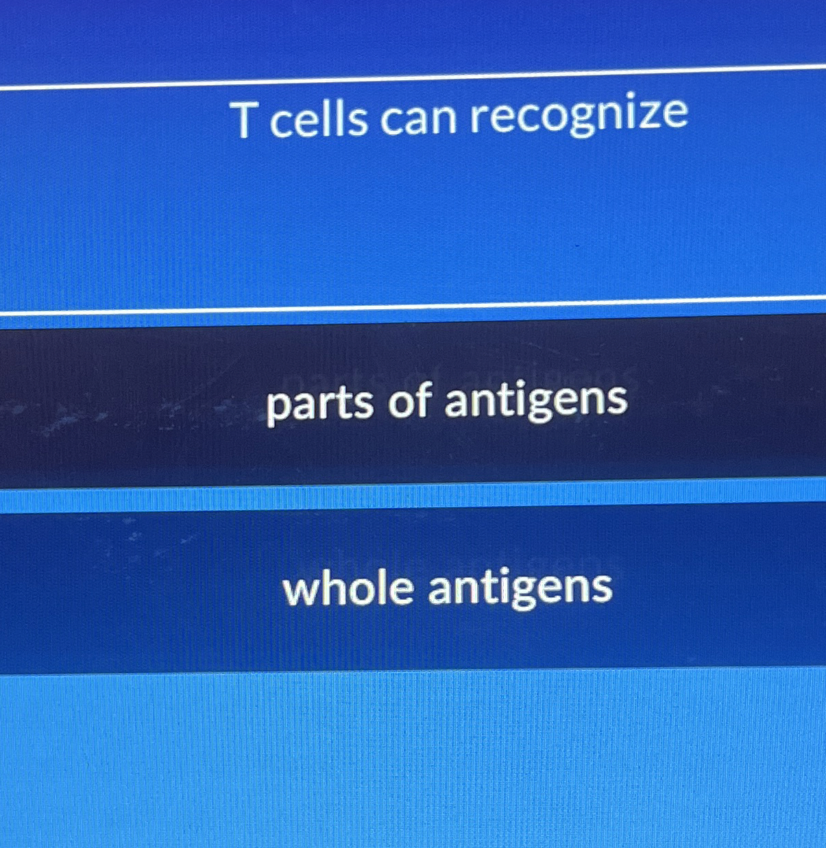 Solved T cells can recognizeparts of antigenswhole antigens | Chegg.com