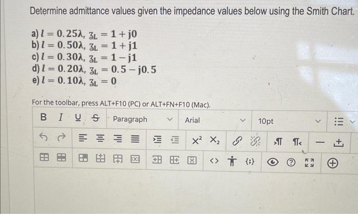 Solved Determine admittance values given the impedance | Chegg.com