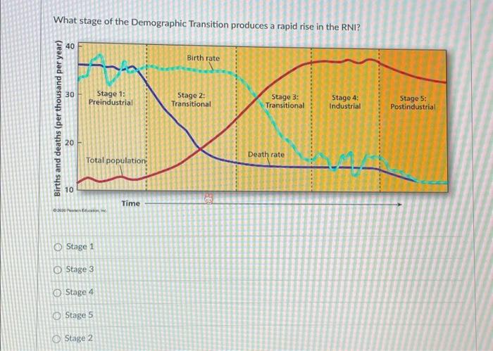 Solved What stage of the Demographic Transition produces a | Chegg.com