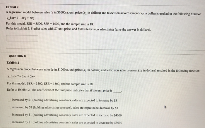 Solved QUESTION 1 A regression analysis between demand (y in | Chegg.com