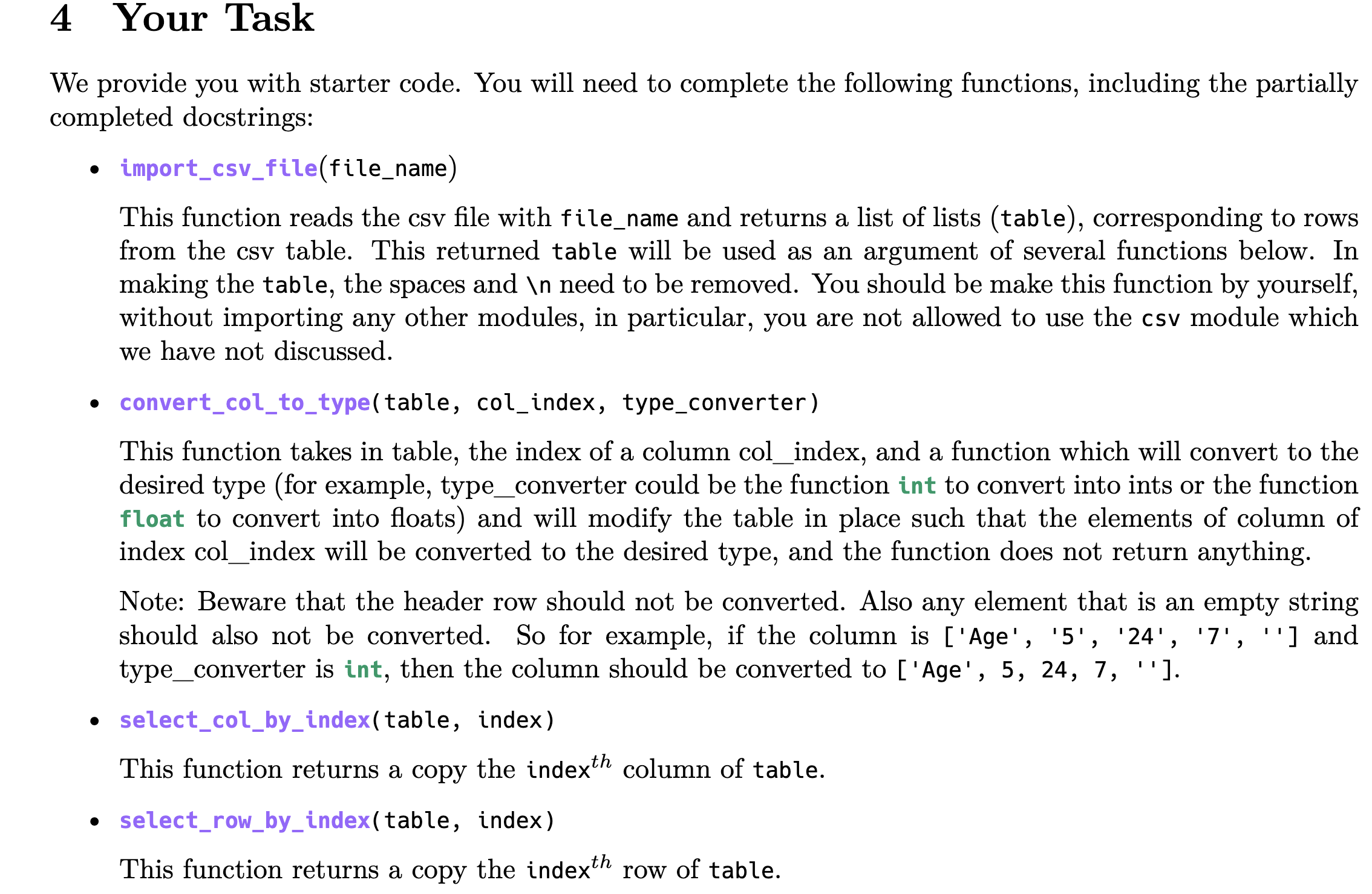 Solved we have not discussed.- ﻿convert_col_to_type(table, | Chegg.com