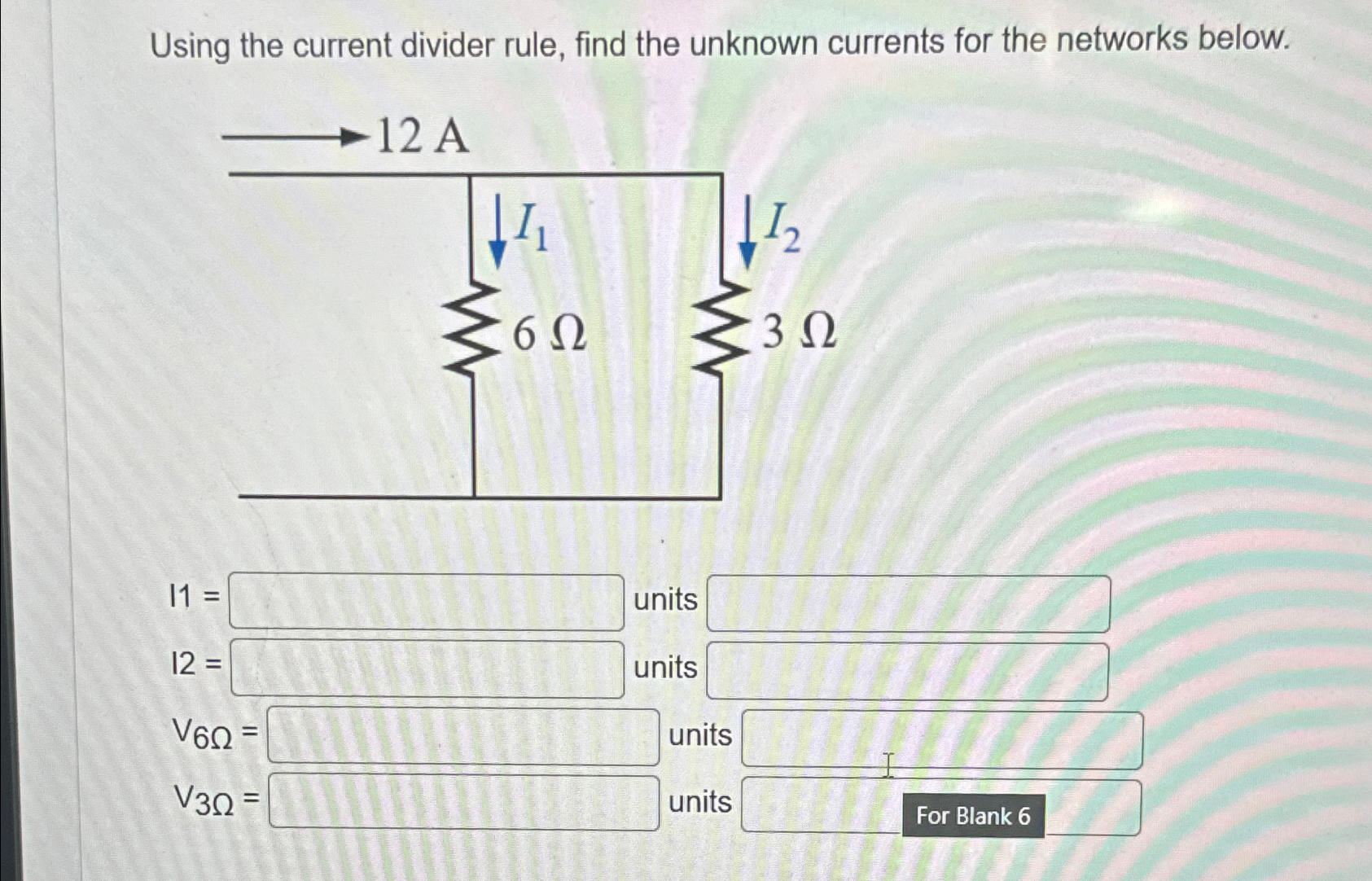 Solved Using the current divider rule, find the unknown | Chegg.com
