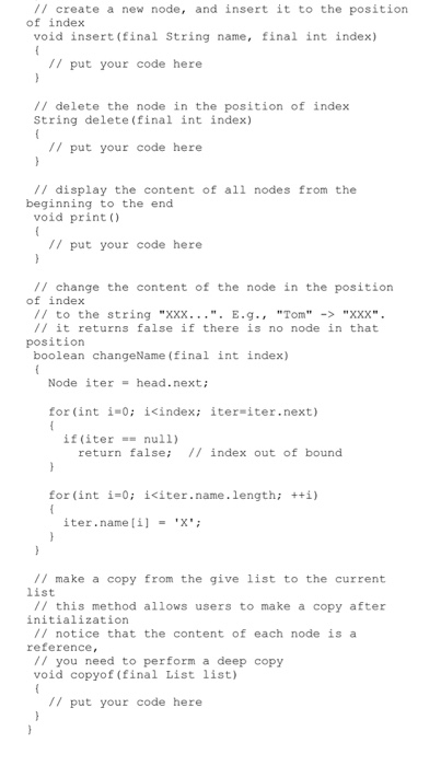 1. Please complete the following Java code for an | Chegg.com