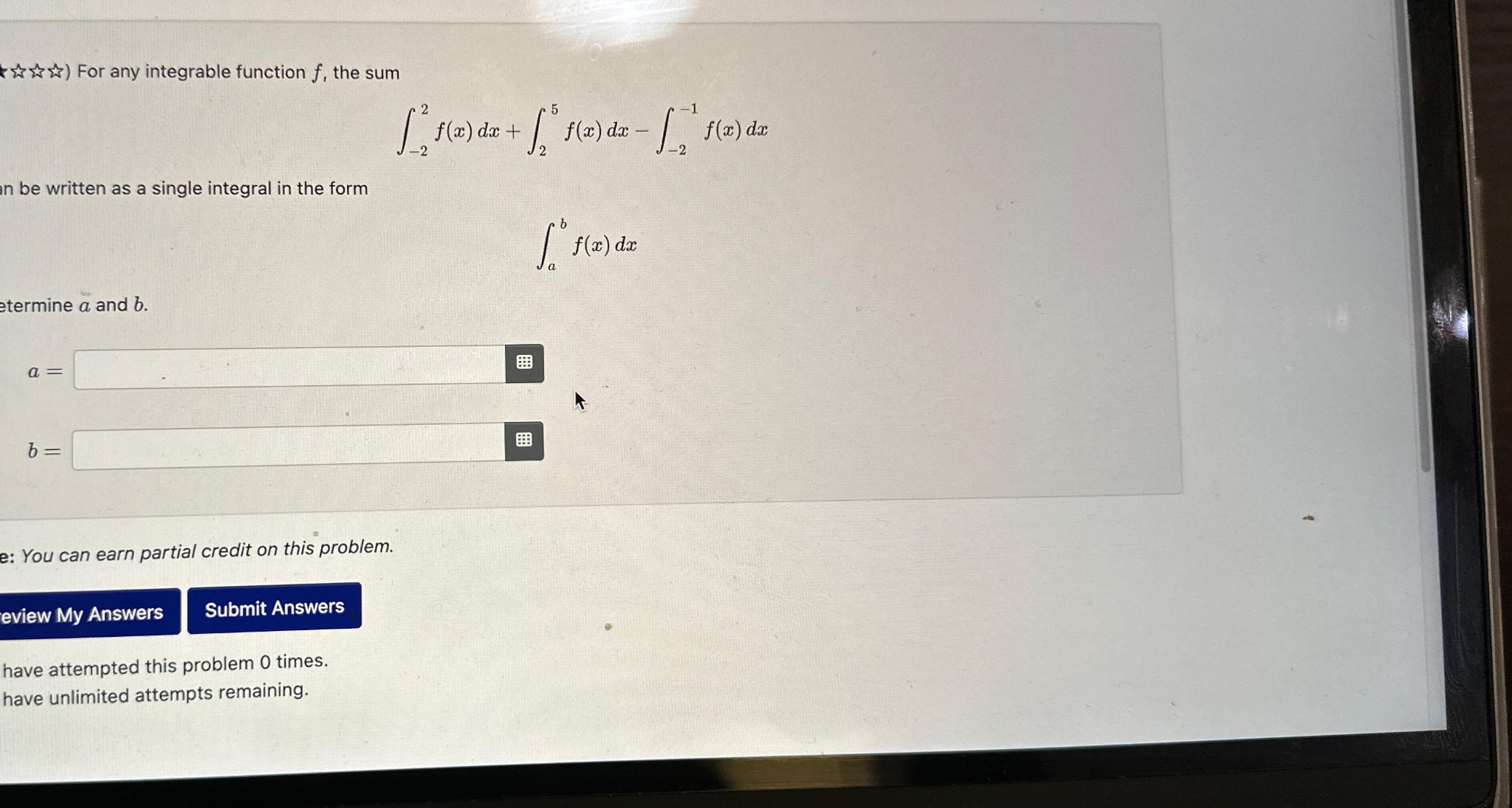 Solved For any integrable function f, ﻿the | Chegg.com