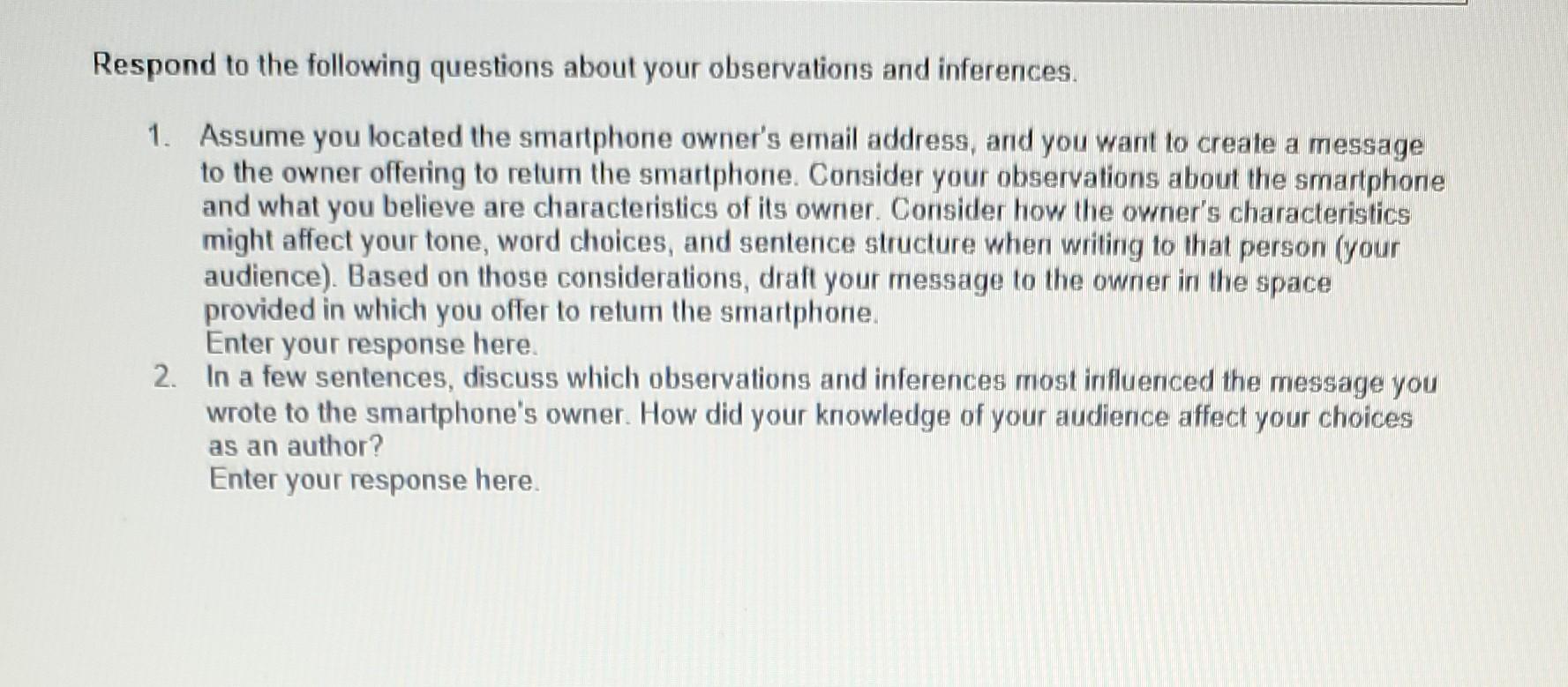 Solved Audience Observations Activity Select 1 Smartphone Chegg