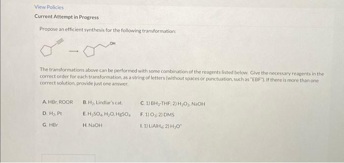 Solved View Policies Current Attempt in Progress Propose an | Chegg.com