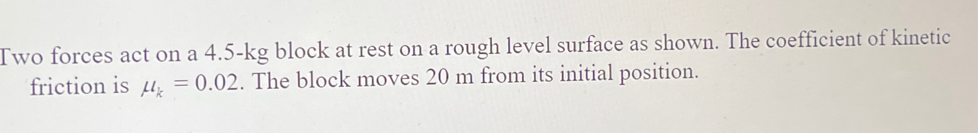 Solved Two forces act on a 4.5-kg ﻿block at rest on a rough | Chegg.com