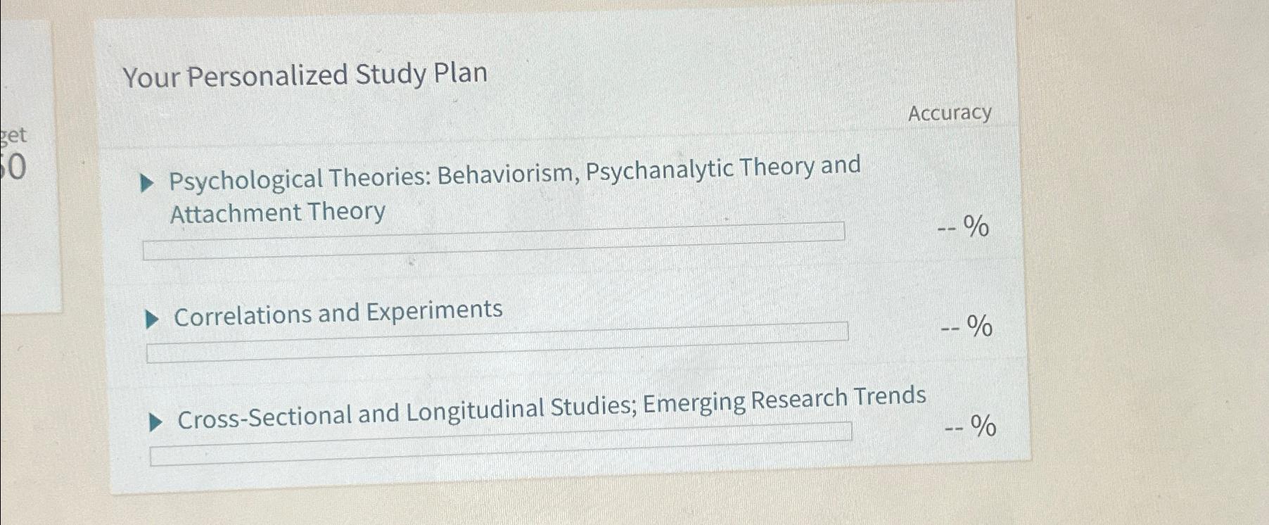 Solved Your Personalized Study PlanAccuracyPsychological | Chegg.com