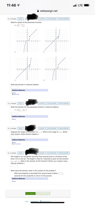 11:46 7 LTE webassign.net Sketch a graph of the | Chegg.com