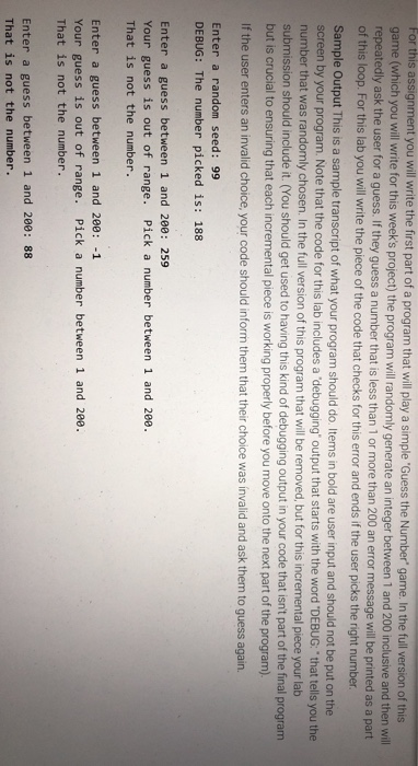 Solved For this assignment you will write the first part of | Chegg.com