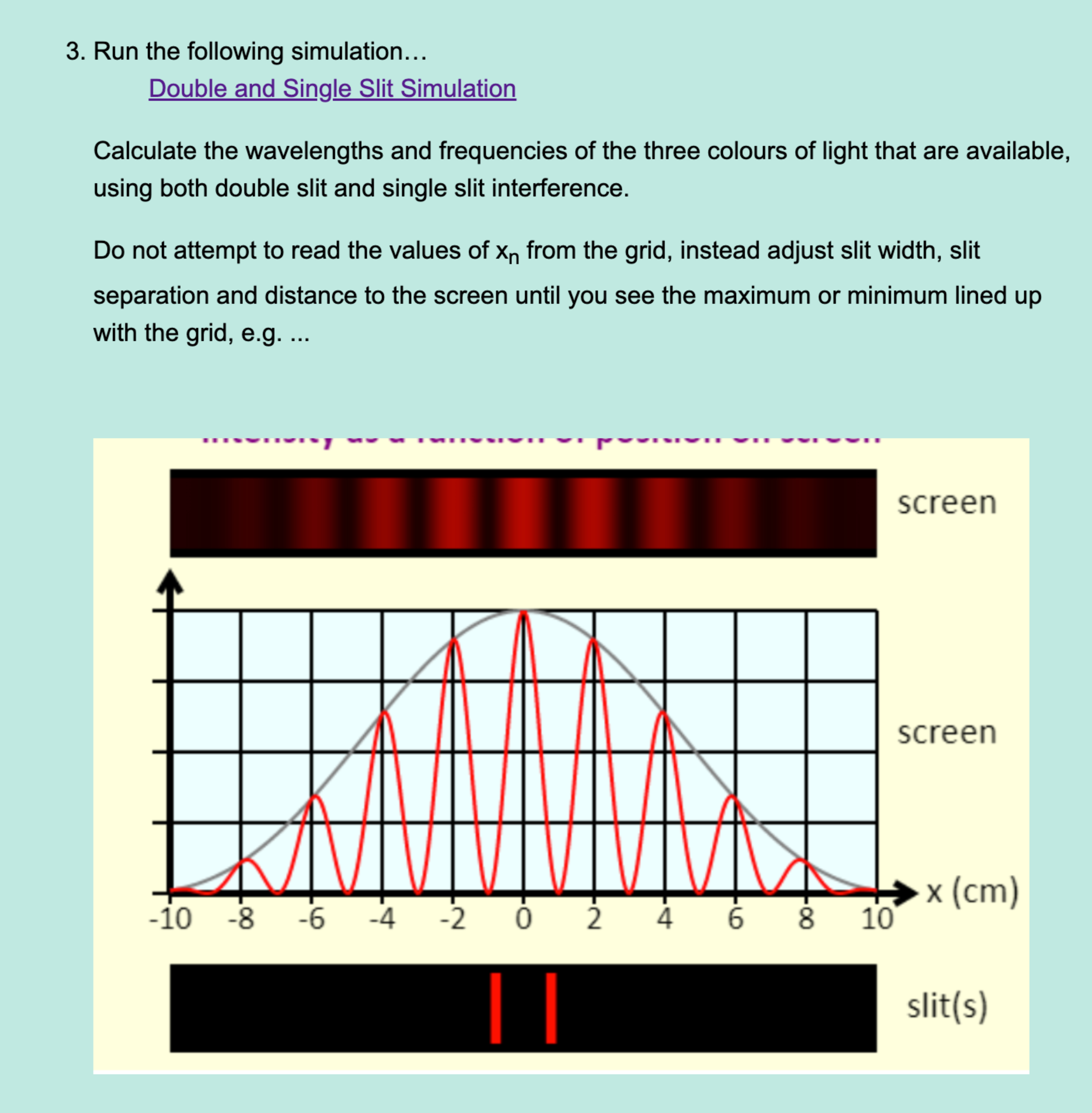 Solved Run the following simulation...Double and Single Slit | Chegg.com