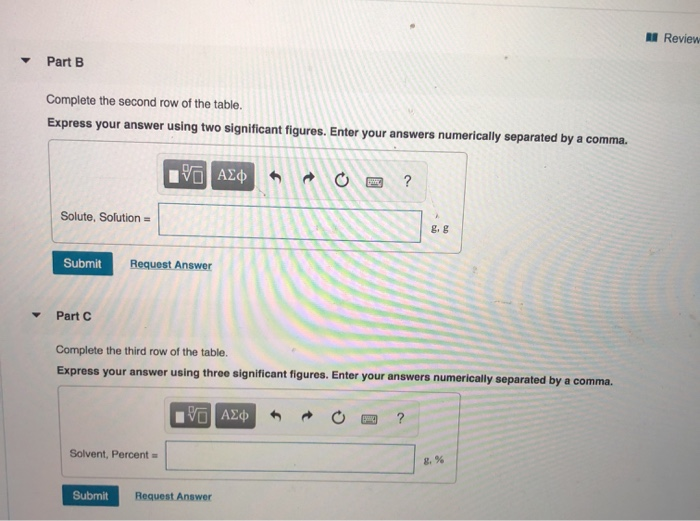 Solved Complete the table: Mass Solute Mass Solvent Mass | Chegg.com