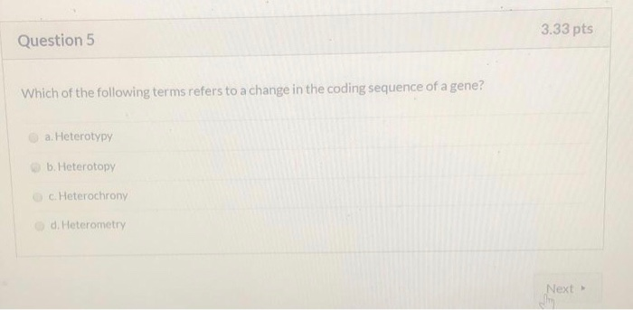 Solved 3.33 pts Question 5 Which of the following terms | Chegg.com