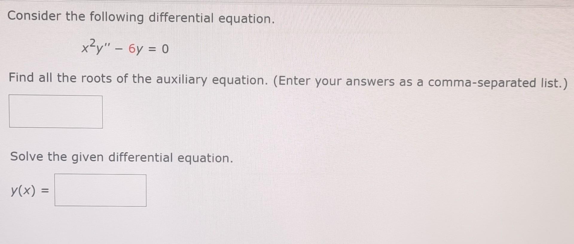 Solved Consider the following differential equation. | Chegg.com