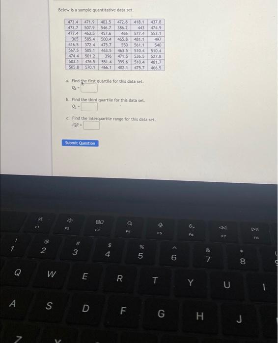 Solved Below is a sample quantitative data set. a. Find the | Chegg.com