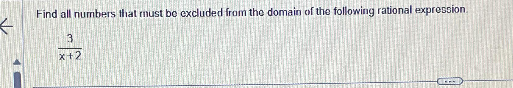 Solved Find all numbers that must be excluded from the | Chegg.com