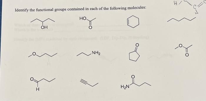 Solved Identify the functional groups contained in each of | Chegg.com