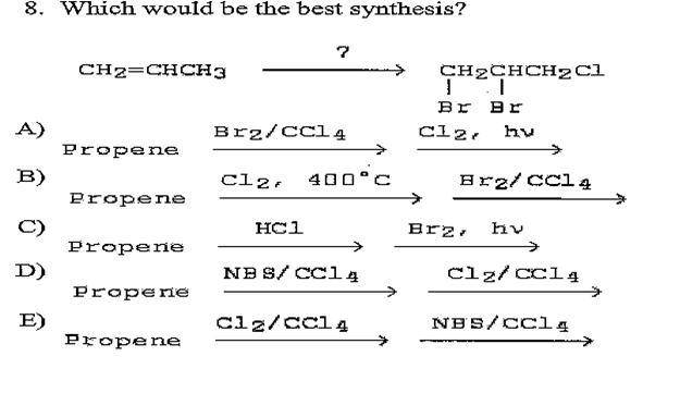 Solved Which would be the best synthesis? CH2 = CHCH3 | Chegg.com