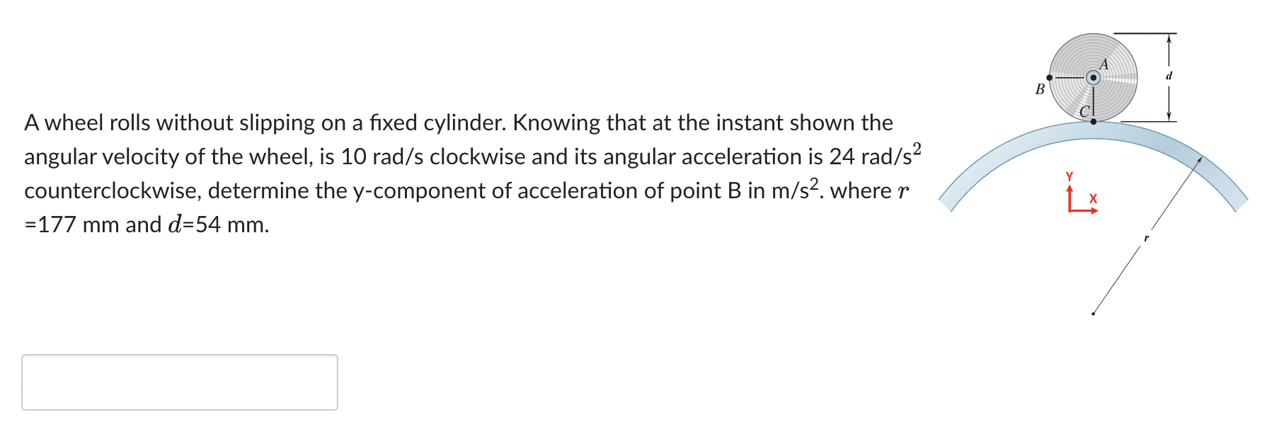 Solved A wheel rolls without slipping on a fixed cylinder. | Chegg.com