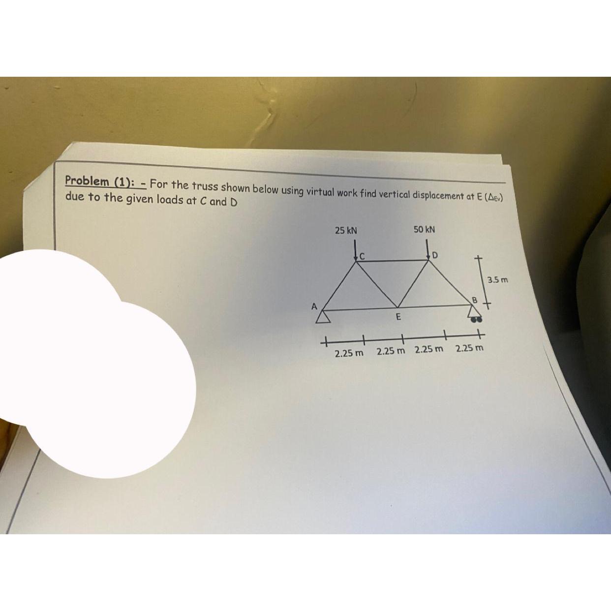 Solved For the truss shown below using virtual work find | Chegg.com