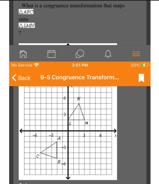 Solved What is a congruence transformation that maps ДАВС | Chegg.com
