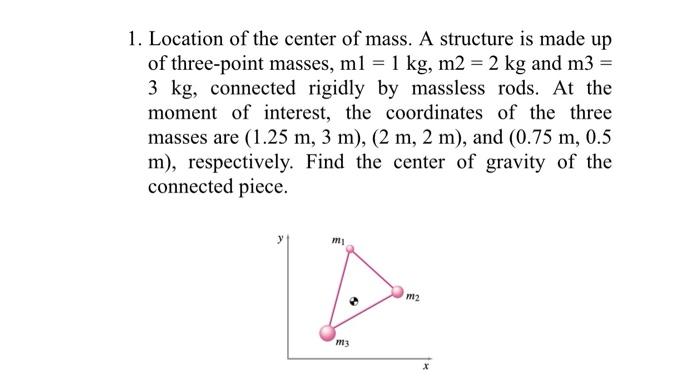 Solved 1. Location of the center of mass. A structure is | Chegg.com