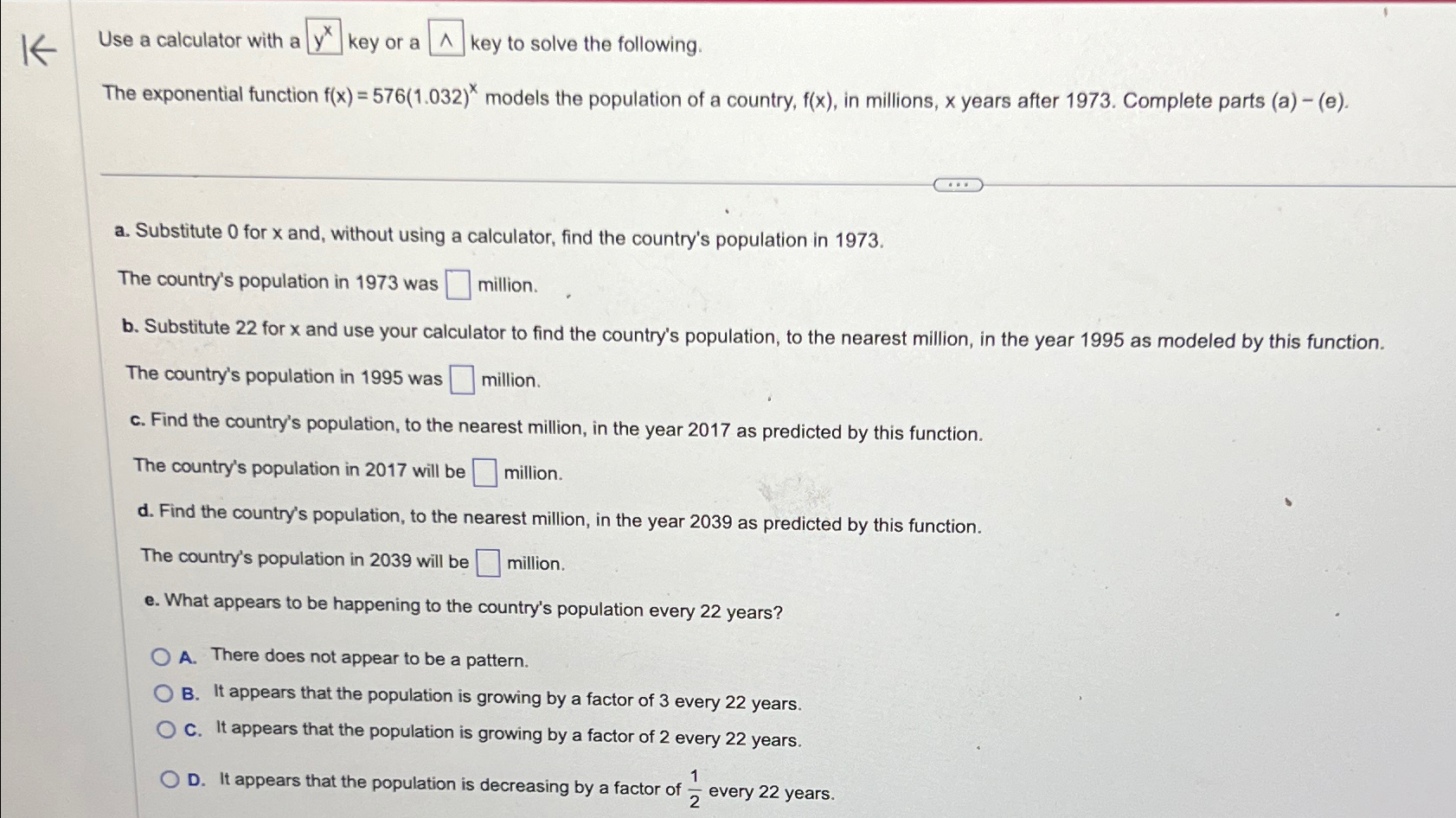 Solved Use a calculator with a ﻿key or a ﻿key to solve | Chegg.com