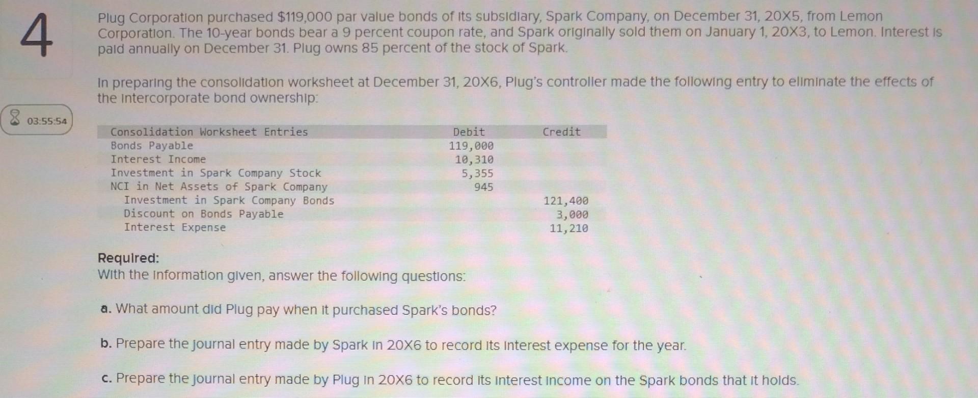 Solved Plug Corporation purchased $119,000 par value bonds | Chegg.com