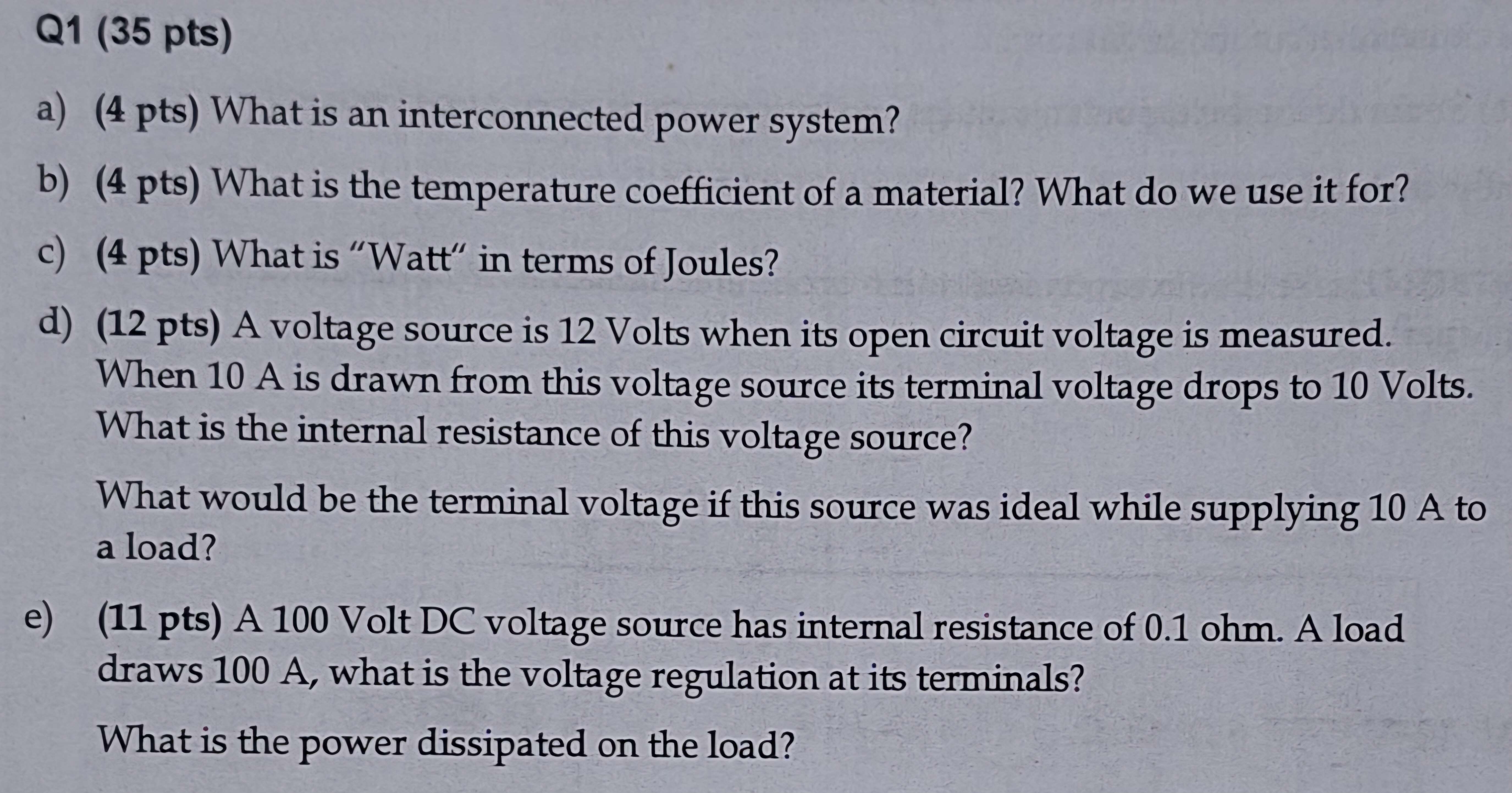Solved Q1a) ﻿What is an interconnected power system?b) ﻿What | Chegg.com