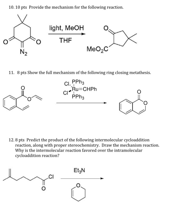 Solved 10.10 pts Provide the mechanism for the following | Chegg.com