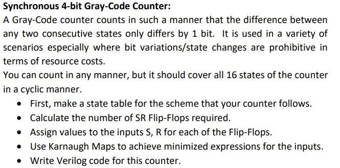 Solved Synchronous 4-bit Gray-Code Counter: A Gray-Code | Chegg.com
