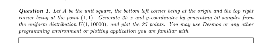 Solved Question 1. ﻿Let A ﻿be the unit square, the bottom | Chegg.com